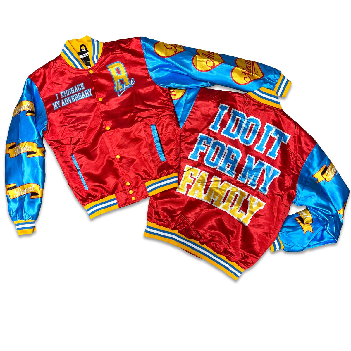 RETRO LABEL I do it for my Family JACKET (Red/Multi) – JonsClothing LLC